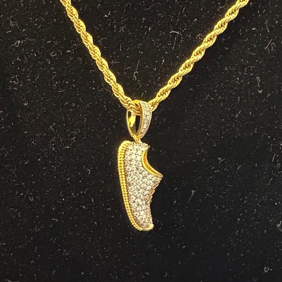 Jewelry | Gold And Silver Sneaker Pendant Necklace | Poshmark